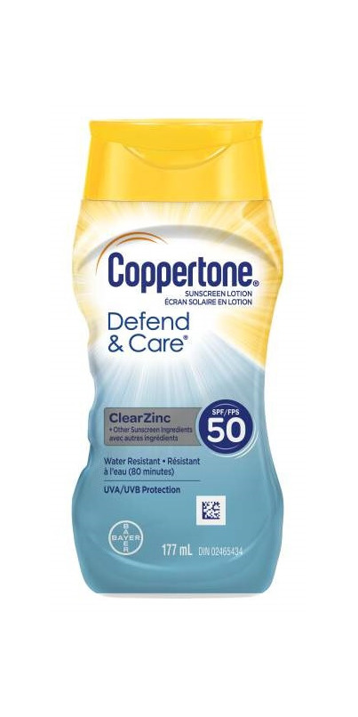 Buy Coppertone Defend & Care ClearZinc Sunscreen Lotion Water Resistant ...