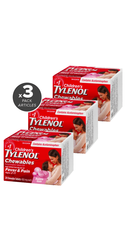 Achetez tylenol comprimés à croquer pour enfants Bubble Gum Bundle à ...