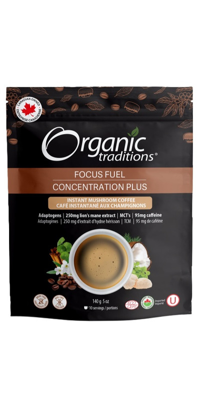 Buy Organic Traditions Focus Fuel Instant Mushroom Coffee at Well.ca ...