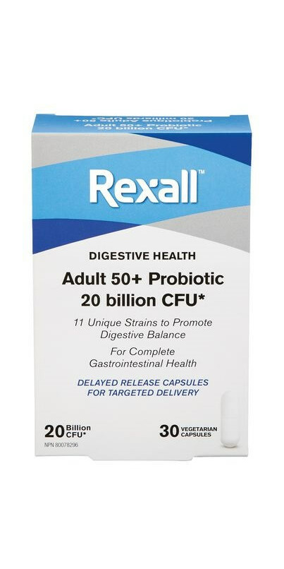 Buy Rexall Adult 50+ Immunity Probiotic 11 Strains 20 Billion CFU at ...