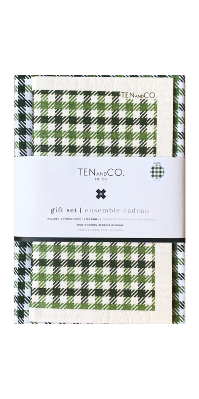 Buy Ten & Co. Gift Set Dishcloth + Tea Towel Plaid Green at Well.ca ...