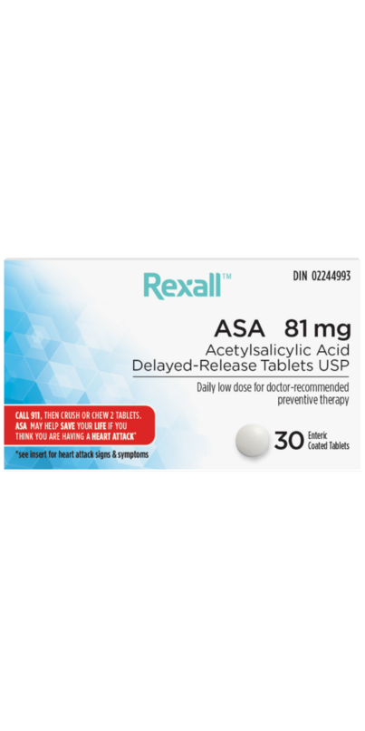 Buy Rexall A.S.A Low Dose Enteric Coated 81mg at Well.ca | Free ...