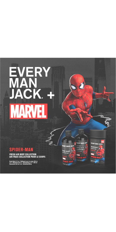 Buy Every Man Jack Marvel Spiderman Body Collection Fresh Air at Well ...