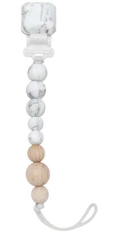 Buy Loulou Lollipop Colour Pop Silicone & Wood Pacifier Clip Marble at ...