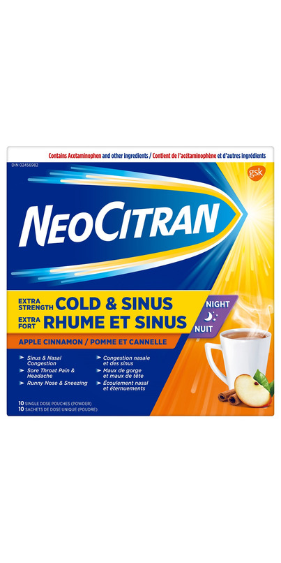 Buy NeoCitran Extra Strength Cold & Sinus Night Apple Cinnamon from ...