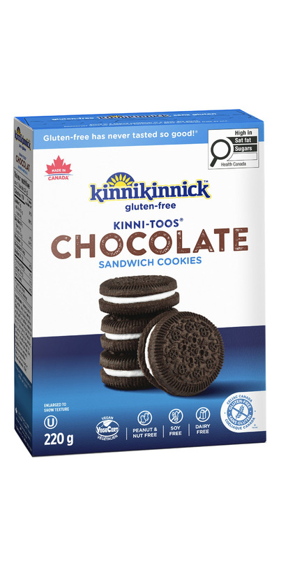 Buy Kinnikinnick KinniTOOS Gluten Free Chocolate Sandwich Cookies at ...