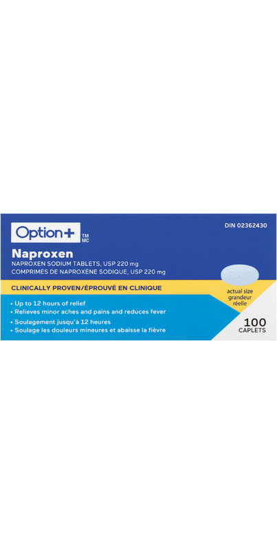 Buy Option+ Naproxen Sodium Tablets USP 220mg at Well.ca | Free ...