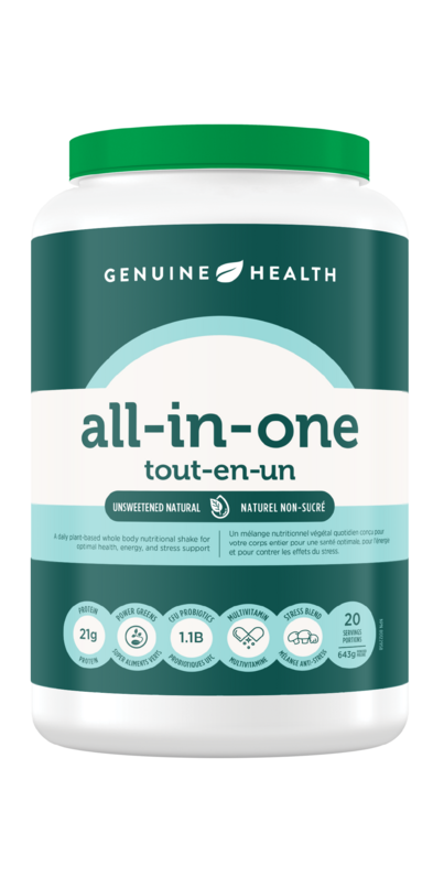 Buy Genuine Health all-in-one Plant-Based Nutritional Shake Unsweetened ...