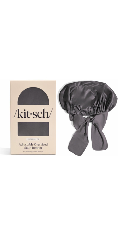 Buy Kitsch Adjustable Oversized Satin Bonnet Charcoal at Well.ca | Free ...