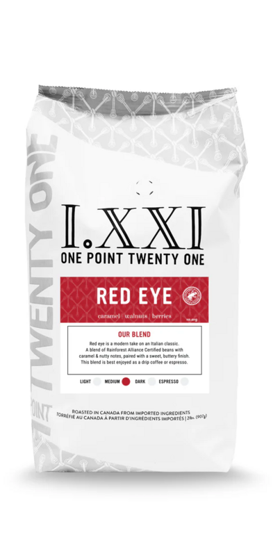 Achetez One Point Twenty One Whole Bean Cafés Medium Roast Red Eye chez ...