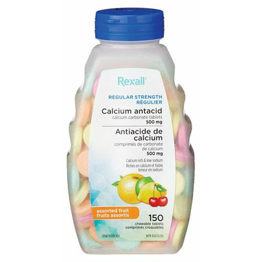Buy Rexall Calcium Antacid Regular Assorted Fruit Chewable 500mg at ...