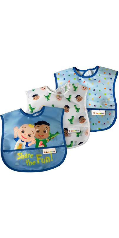 Buy DreamGro Cocomelon Wipeable Bibs Pack Blue Fun at Well.ca | Free ...