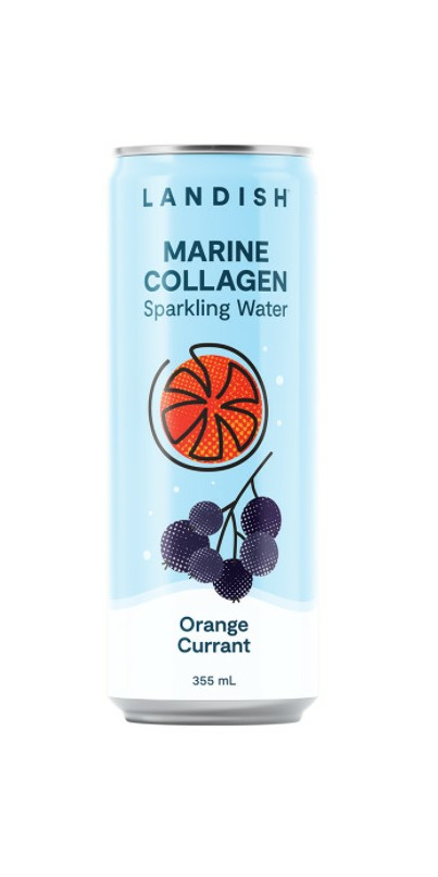 Achetez l'eau pétillante au collagène marin de Landish, orange et ...