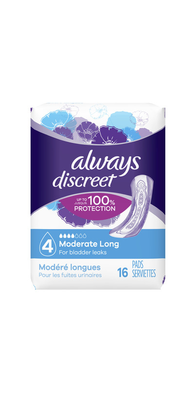 Buy Always Discreet Moderate Long Incontinence Pads at Well.ca | Free ...