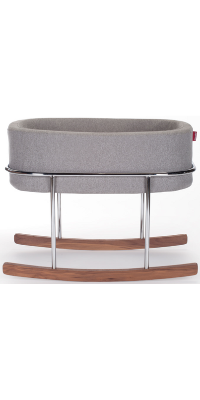 Buy Monte Design Rockwell Bassinet Heather Grey Basket & Walnut Base at ...