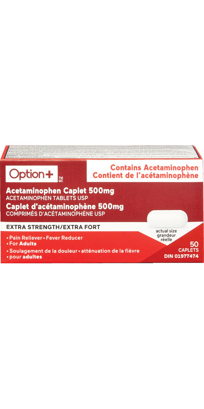 Buy Option+ Extra Strength Acetaminophen Caplets 500mg at Well.ca ...
