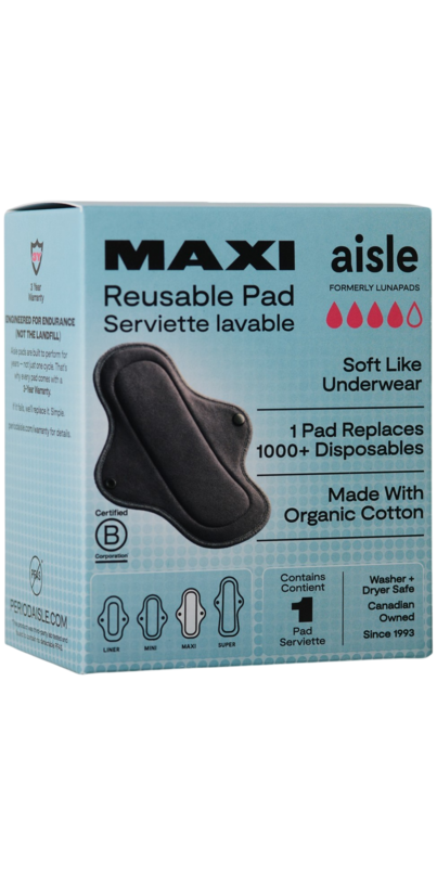 Buy Aisle Reusable Maxi Pad Black at Well.ca | Free Shipping $35+ in Canada