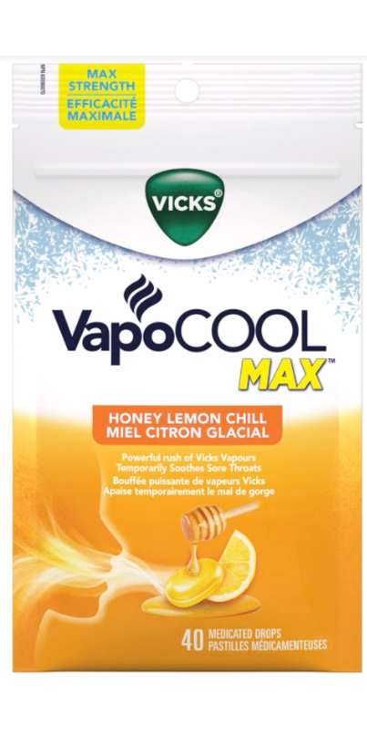 Buy Vicks VapoCOOL MAX Medicated Cough Drops Honey Lemon Chill at Well ...