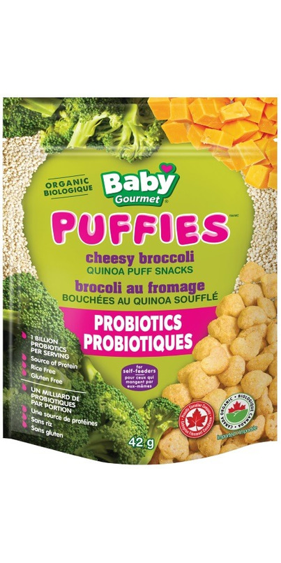 Buy Baby Gourmet Puffies Probiotics Cheesy Broccolli Quinoa Puff Snacks ...