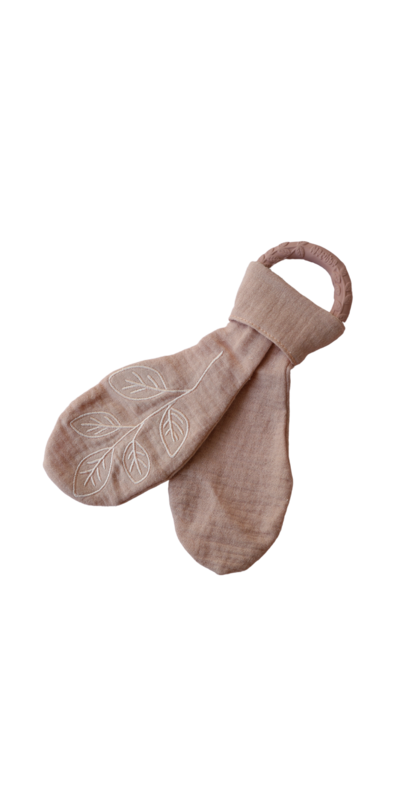 Buy Natruba Organic Muslin Teether Toy with Leaf Ring Rose at Well.ca ...
