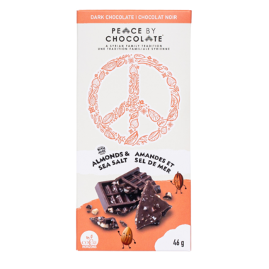 Buy Peace by Chocolate Dark Chocolate with Almonds & Sea Salt Bar at ...