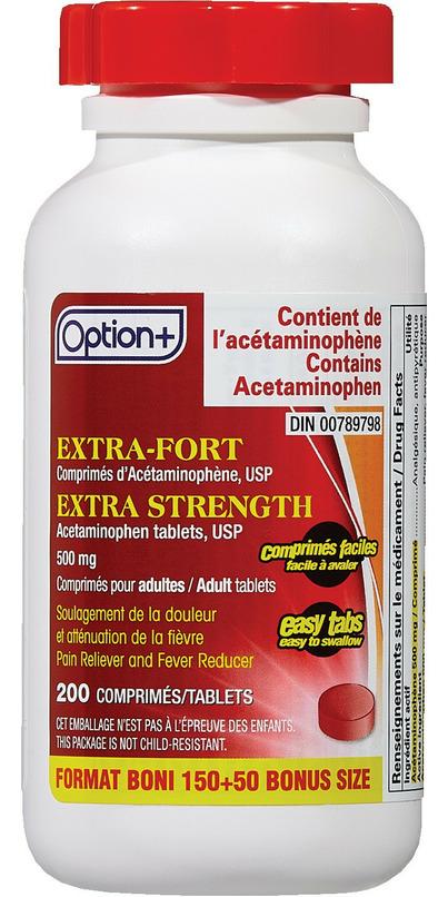 Buy Option+ Extra Stength Acetaminophen Tablets 500mg at Well.ca | Free ...