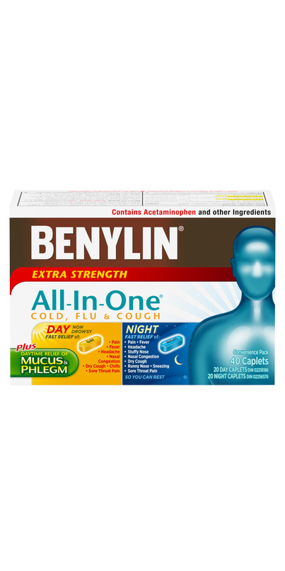 Buy Benylin Extra Strength All-In-One Cold, Flu & Cough Day & Night at ...