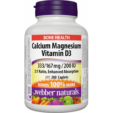 Buy Webber Naturals Calcium Magnesium Vitamin D3 333/167mg/200IU at ...
