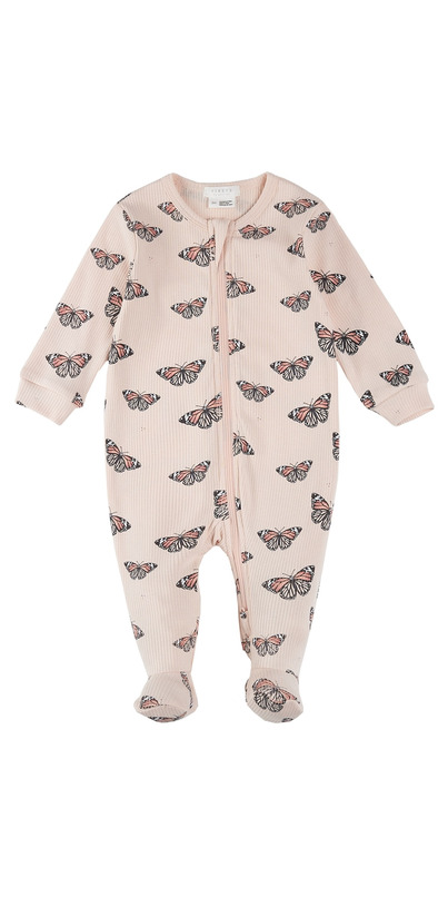 Buy petit lem Ribbed Sleeper Monarch Print on Cherry Blossom Light Pink ...