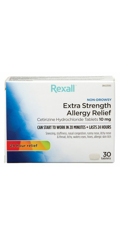 Buy Rexall Extra Strength 24 Hour Allergy Relief (10mg Cetirizine) at ...