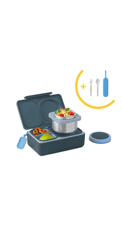 Buy OmieLife OmieBox UP Bento Box Graphite + Utensil Set Bundle at Well ...