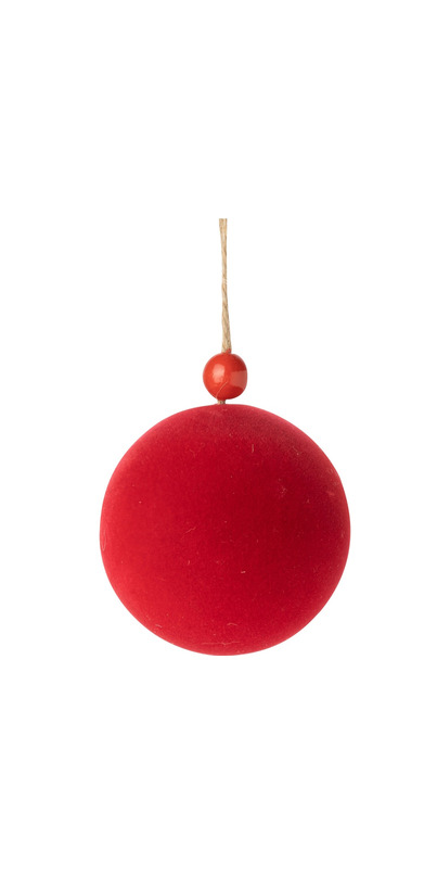Acheter l'ornement boule en plastique Silver Tree Red Flock chez Well ...