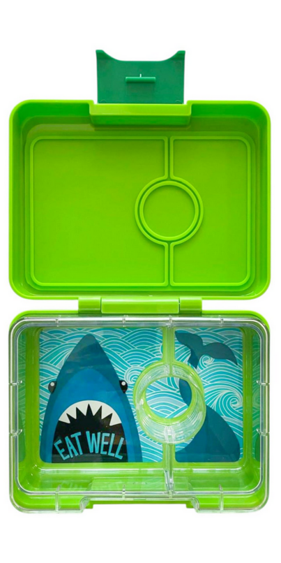 Buy Yumbox Snack Size 3 Compartment Bento Lunch Box Jurassic Green ...