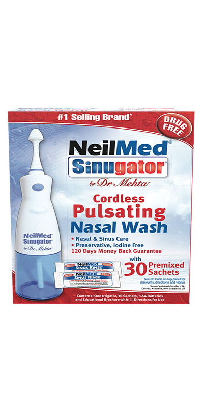 Buy NeilMed Sinugator by Dr. Mehta Cordless Pulsating Nasal Wash at ...