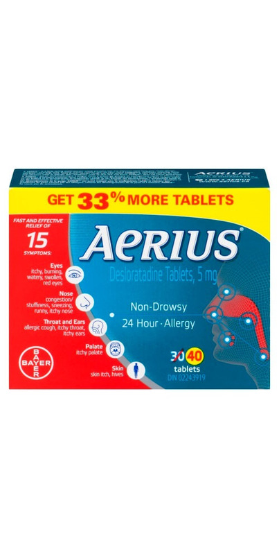 Buy Aerius Allergy Desloratadine Tablets 5mg at Well.ca | Free Shipping ...
