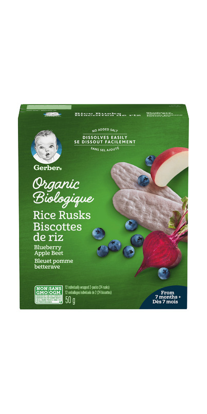 Buy Gerber Organic Rice Rusks Blueberry Apple Beet at Well.ca | Free ...
