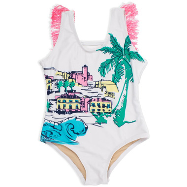 Buy Shade Critters One Piece Fringe Back Swimsuit White Beachscape at ...