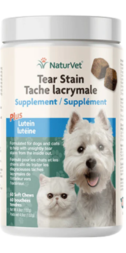 Buy NaturVet Tear Stain Supplement Plus Lutein Soft Chew for Dogs ...