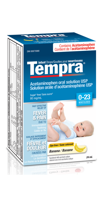 Buy Tempra Fever & Pain Relief Infant Drops Banana (0-23 months) from ...