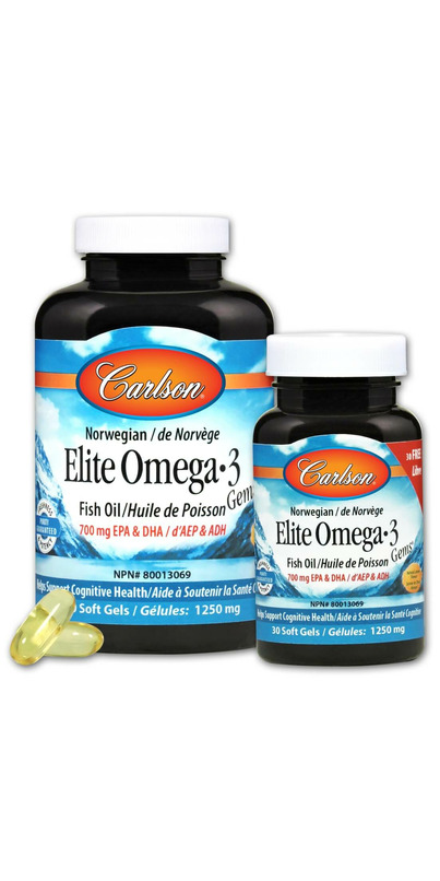 Buy Carlson Elite Omega-3 Fish Oil Gems 1250 mg Bonus Pack at Well.ca ...