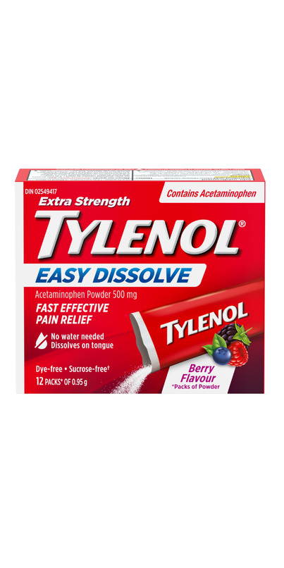 Buy Tylenol Extra Strength Easy Dissolve Acetaminophen Powder 500mg ...