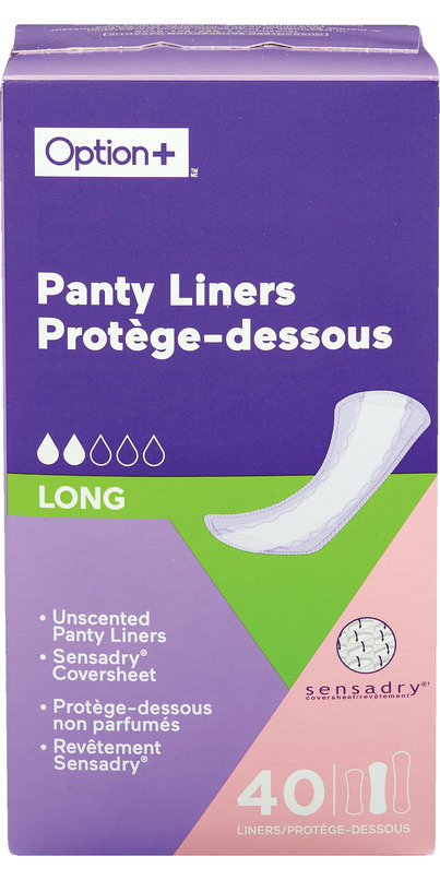 Buy Option+ Panty Liners Long at Well.ca | Free Shipping $35+ in Canada