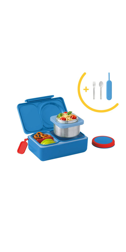 Buy OmieLife OmieBox UP Bento Box Cosmic Blue + Utensil Set Bundle at ...
