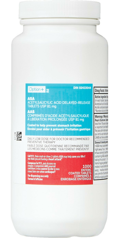 Buy Option+ ASA Acetylsalicylic Acid Delayed-Release Tablets USP 81mg ...