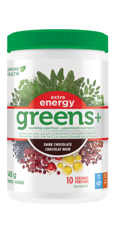 Buy Genuine Health Greens+ Extra Energy Dark Chocolate at Well.ca ...