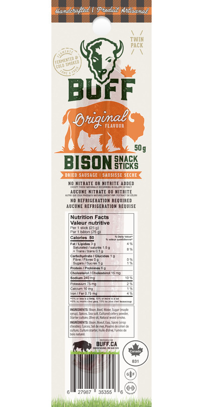 Acheter Buff Bison Snack Stick Original chez Well.ca | Livraison ...