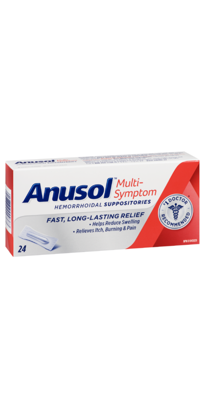 Buy Anusol Multi-Symptom Hemorrhoidal Suppositories from Canada at Well ...