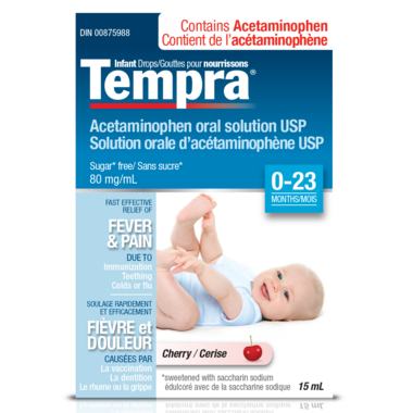 Buy Tempra Fever & Pain Relief Infant Drops Cherry (0-23 months) from ...