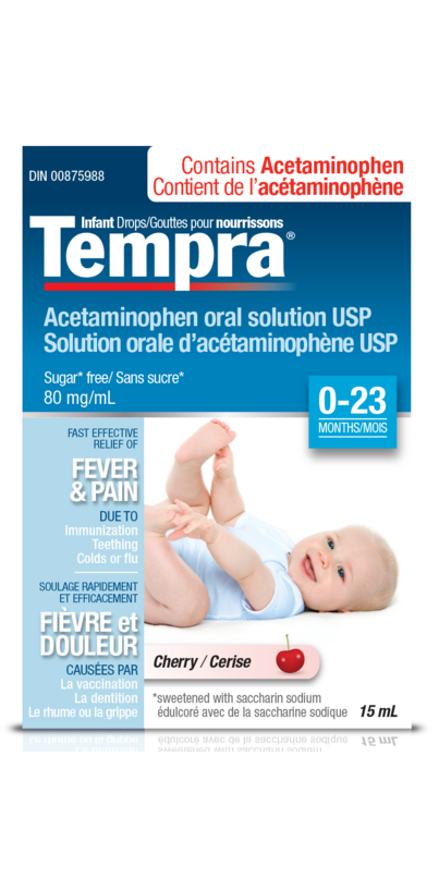 Buy Tempra Fever & Pain Relief Infant Drops Cherry (0-23 months) from ...
