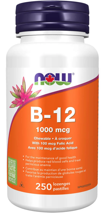 Buy NOW Chewable Vitamin B12 with Folic Acid 1000mcg at Well.ca | Free ...